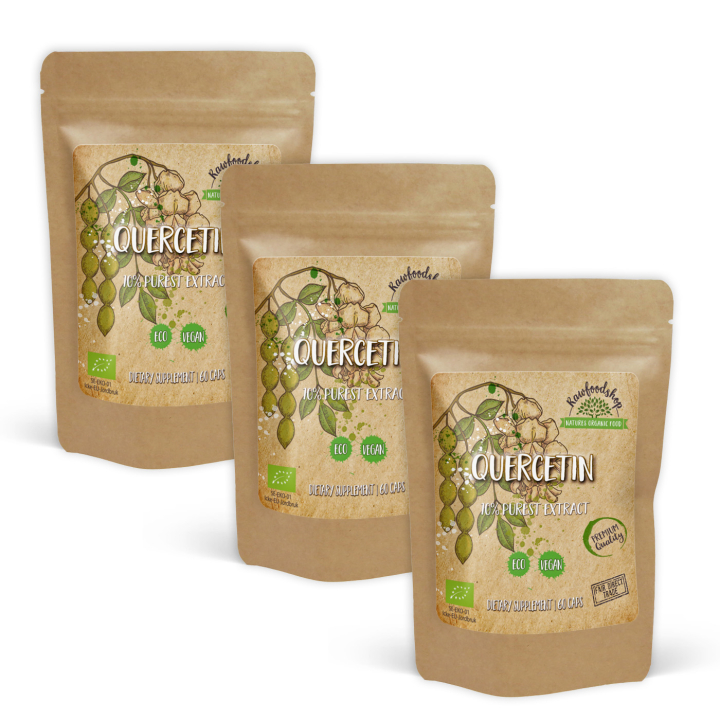 Quercetin Extract 500mg 60 kapsler x 3 pakker | Rawfoodshop
